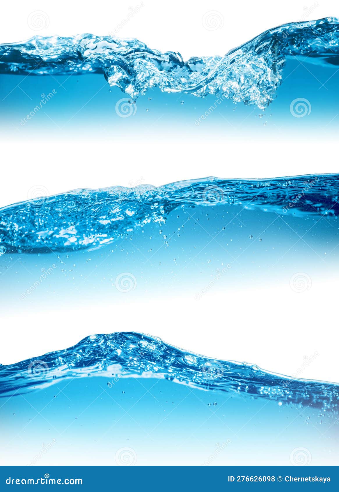 Collage with Different Beautiful Water Waves on White Background Stock ...
