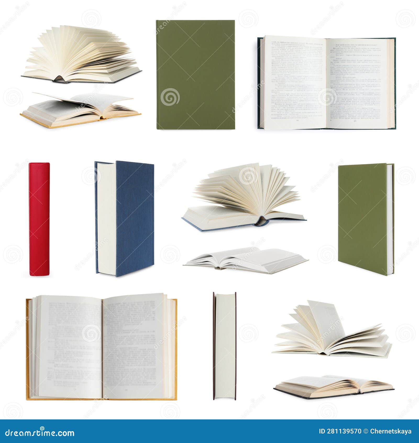 Collage of Different Books Isolated on White Stock Photo - Image of ...