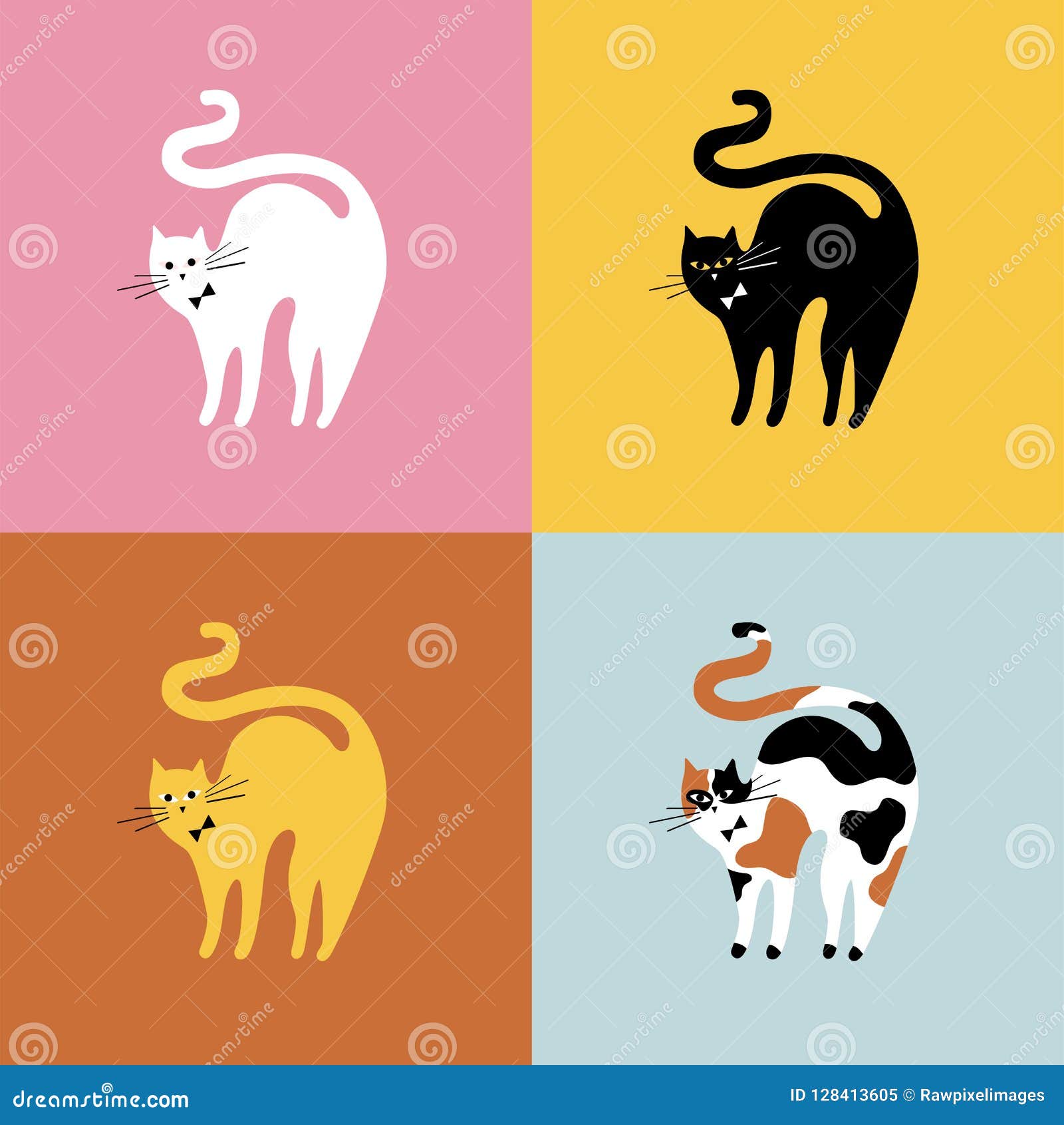 Collage Of Cats Repeating Pattern Stock Photography | CartoonDealer.com ...