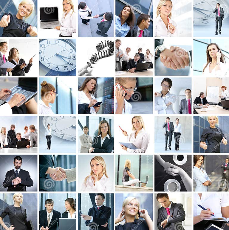 Collage of Different Business Images Stock Photo - Image of exchange ...
