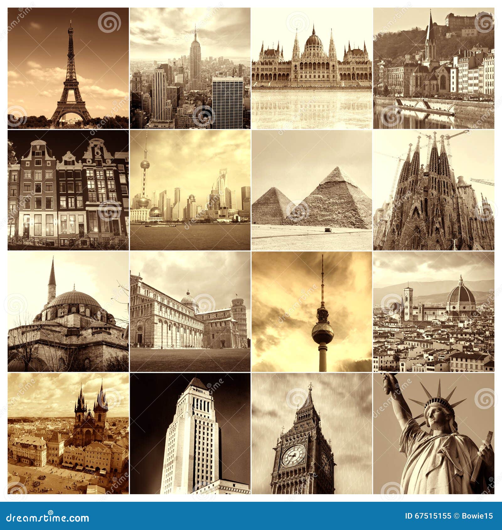 Collage of Different Cities Stock Image - Image of time, places: 67515155
