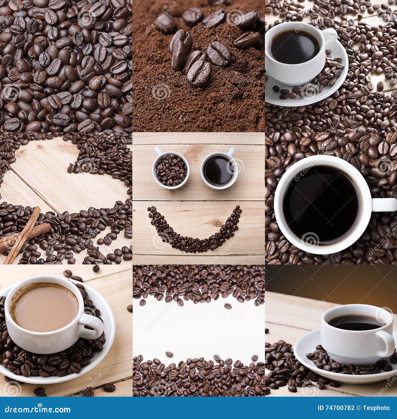 Collage of Different Coffee Details. Stock Photo - Image of group ...
