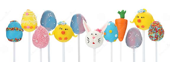 Collage with Different Delicious Cake Pops on Background. Banner Design ...