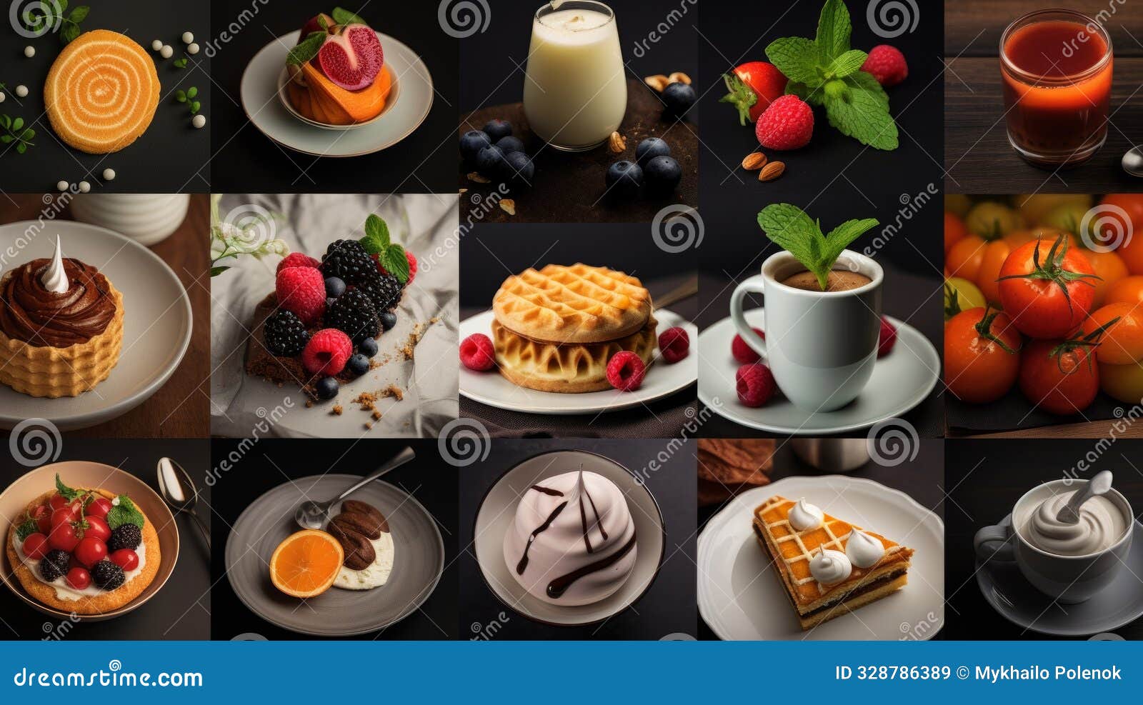 Collage with Different Delicious Desserts. Ai Generated Image Stock Image - Image of collage ...