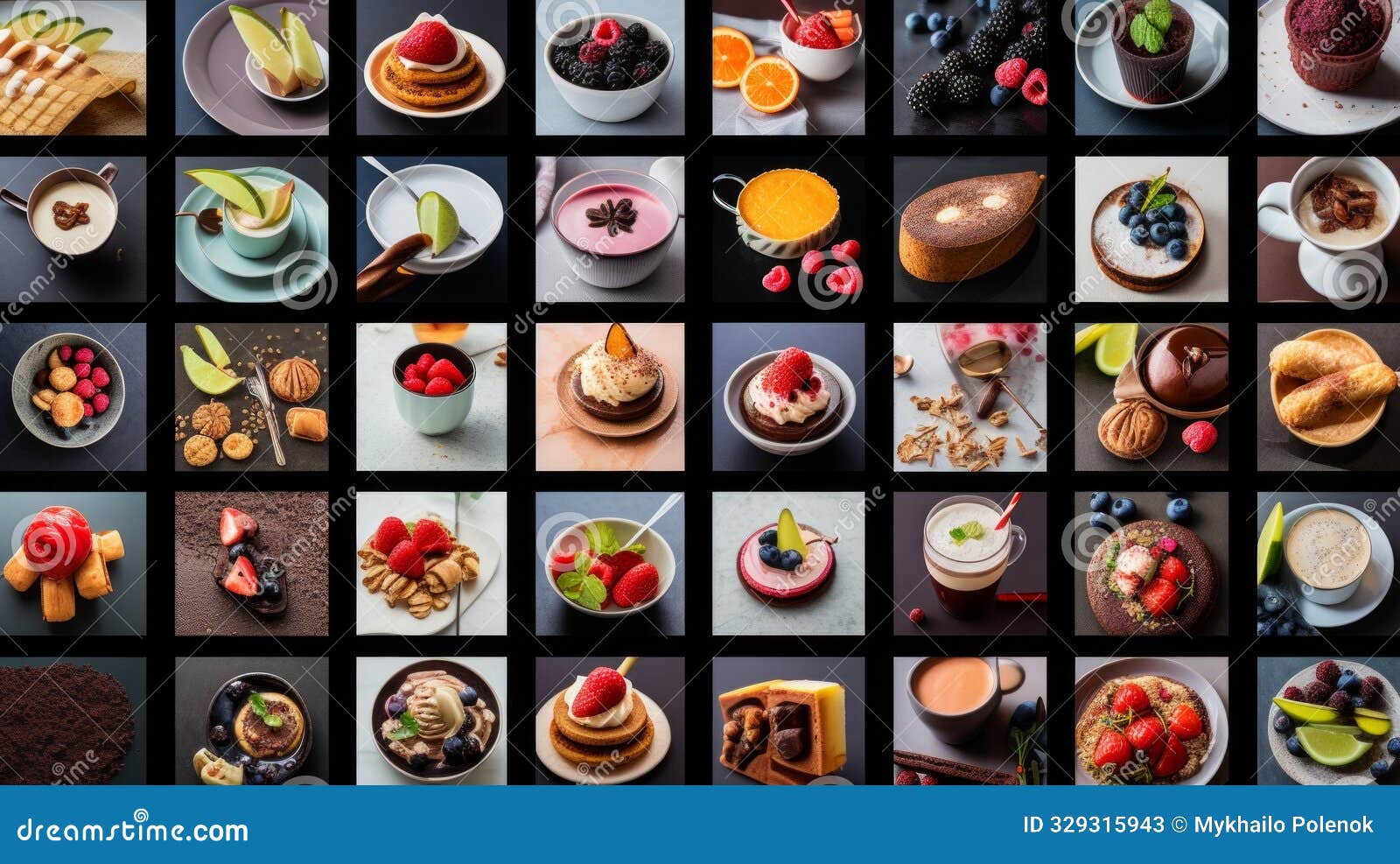 Collage with Different Delicious Desserts. Ai Generated Image Stock Image - Image of decoration ...