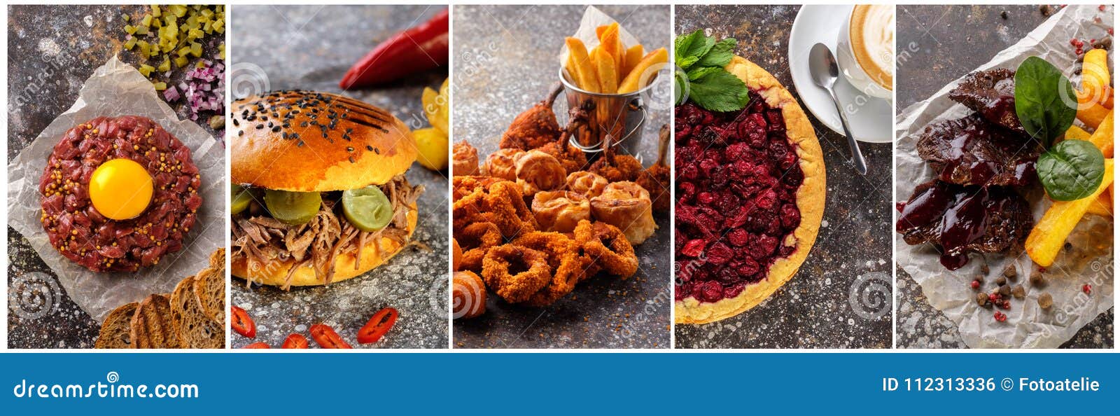 A Collage of Different Dishes. the Restaurant`s Menu Concept Stock ...