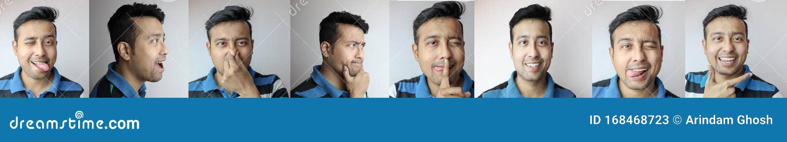 Collage of Different Expressions of a Young Indian Guy Stock Image ...