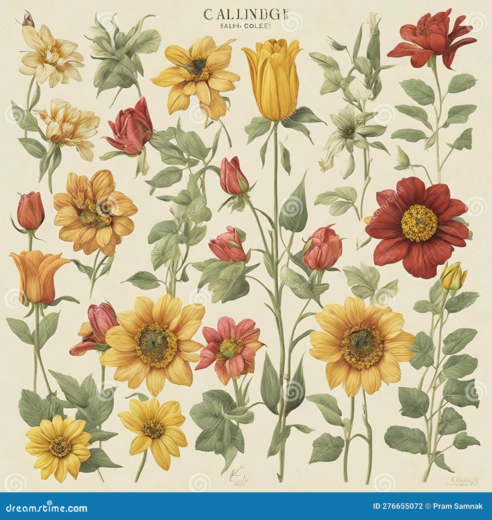 A Collage of Different Flowers, Each with Its Own Shape, Color, and ...