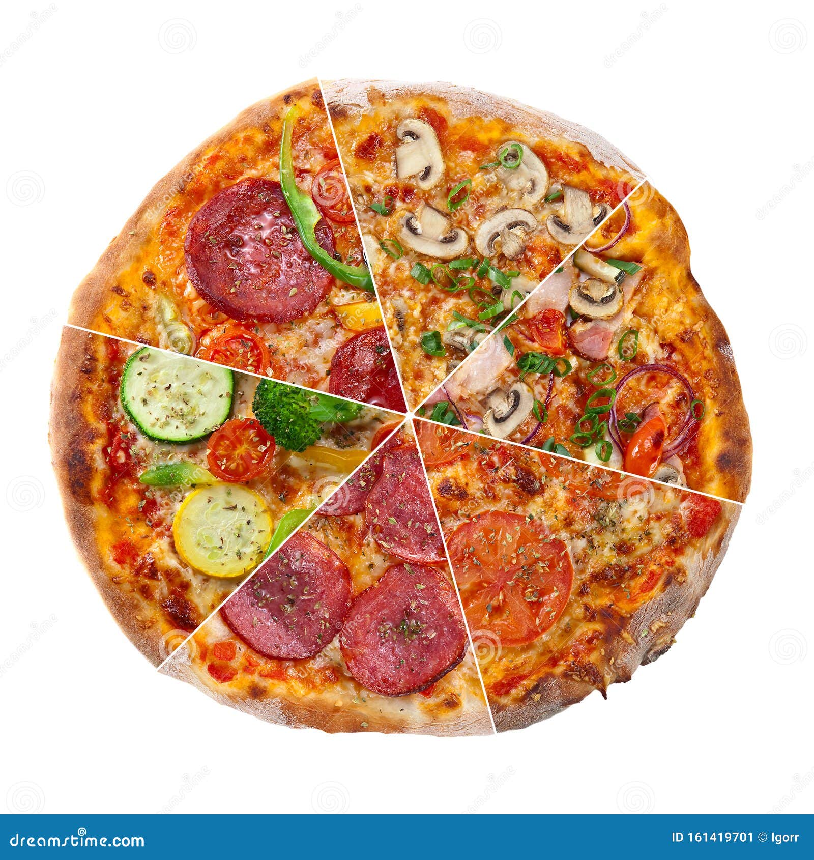 Collage of Different Fresh Pizzas Stock Image - Image of collage, bacon ...