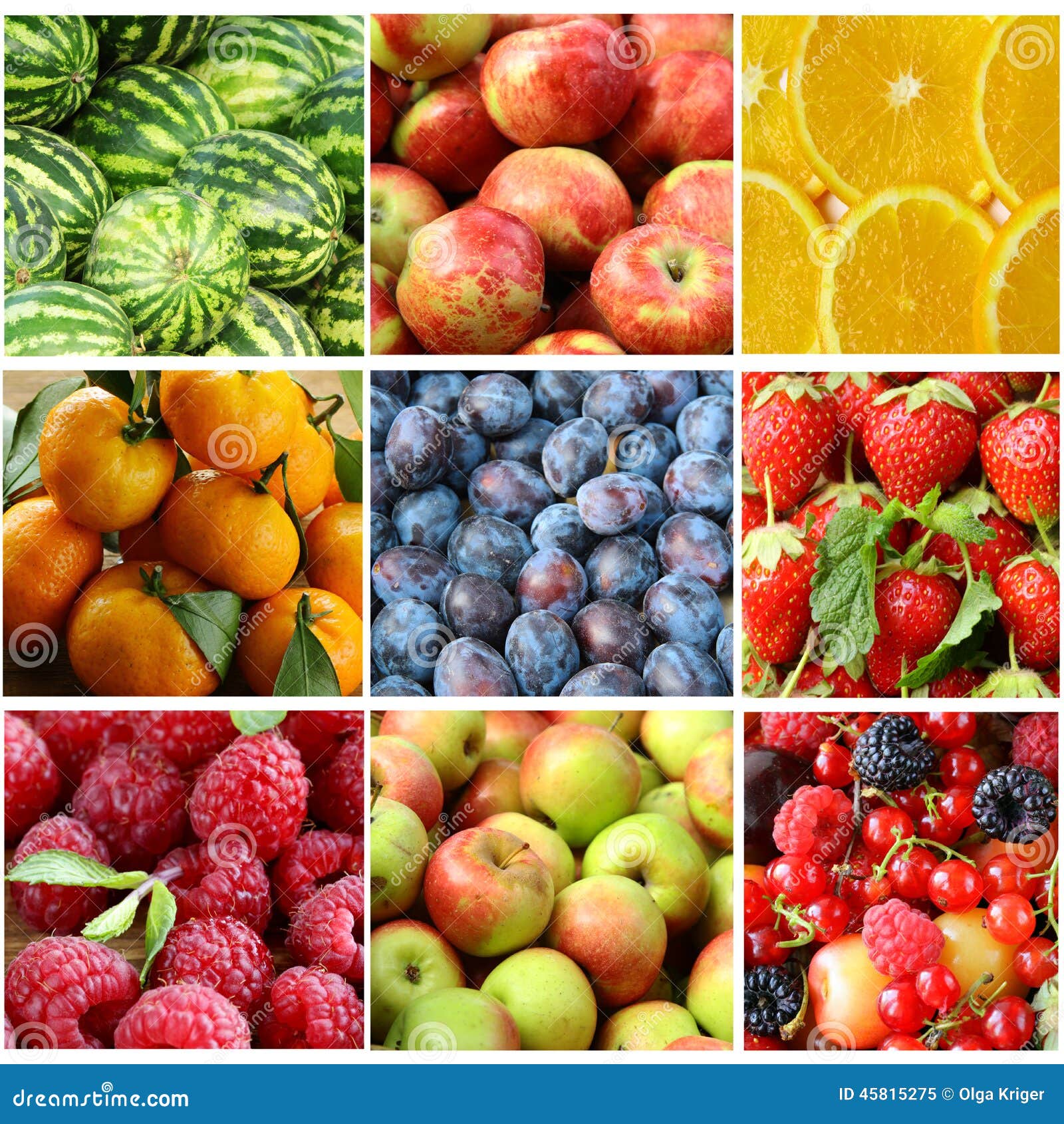 Collage Different Fruits Closeup Stock Image - Image of strawberry ...