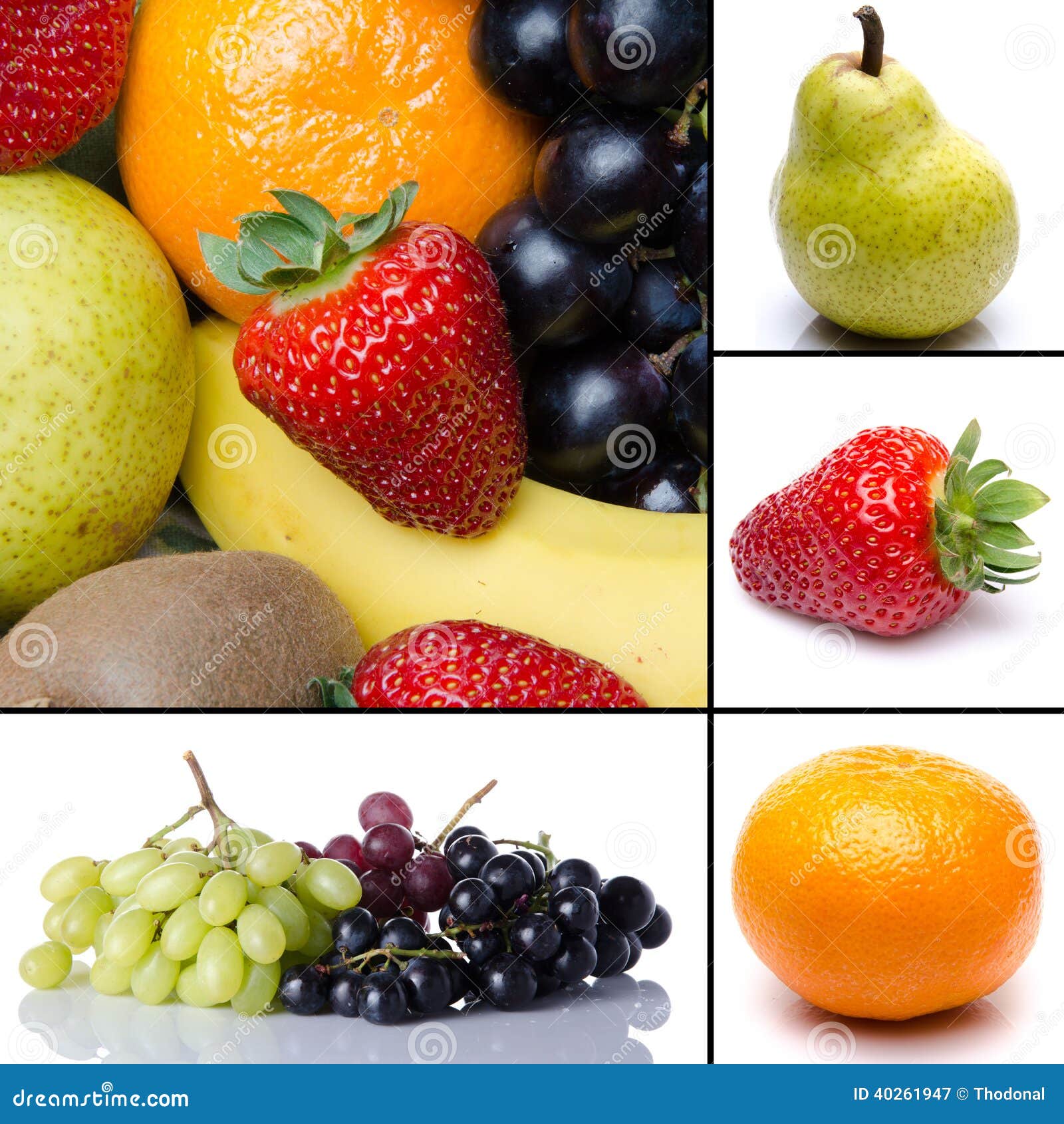 Collage of Different Fruits Stock Image - Image of composition, juice ...