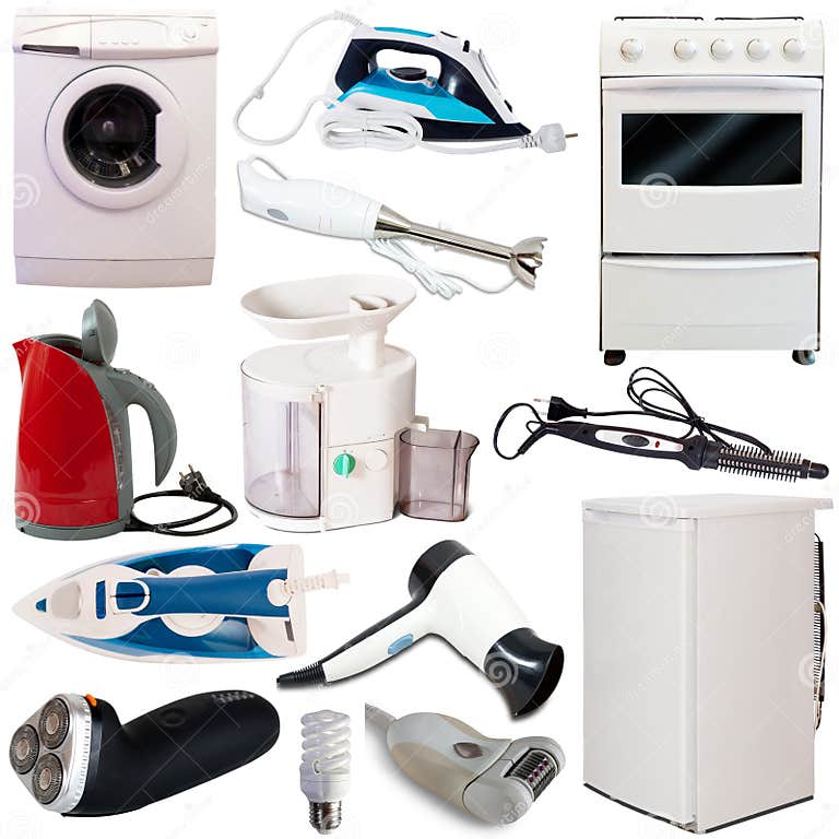 Collage of Different Home Appliances Stock Photo - Image of juicer ...