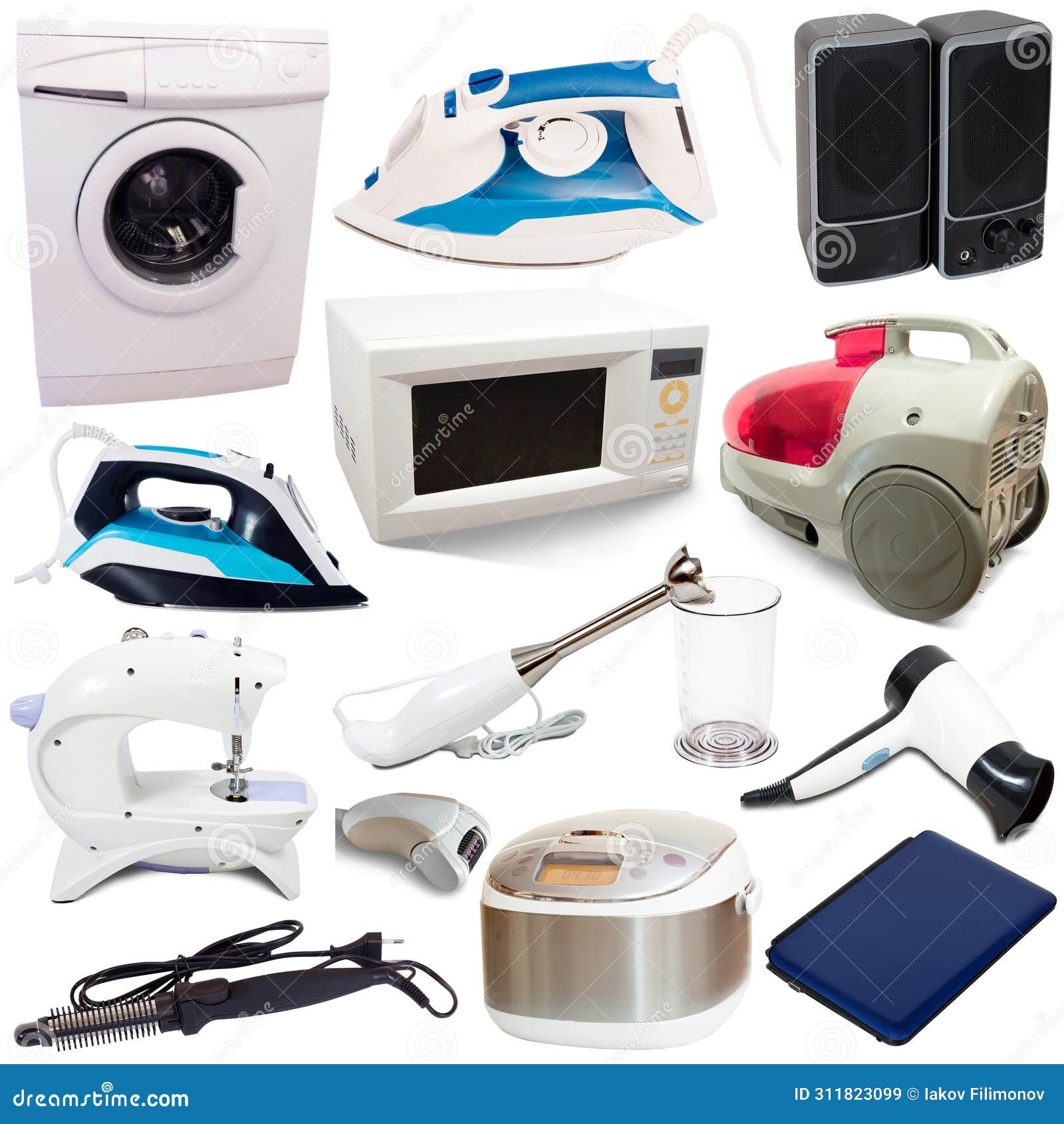 Collage of Different Home Appliances Stock Image - Image of cleaner ...