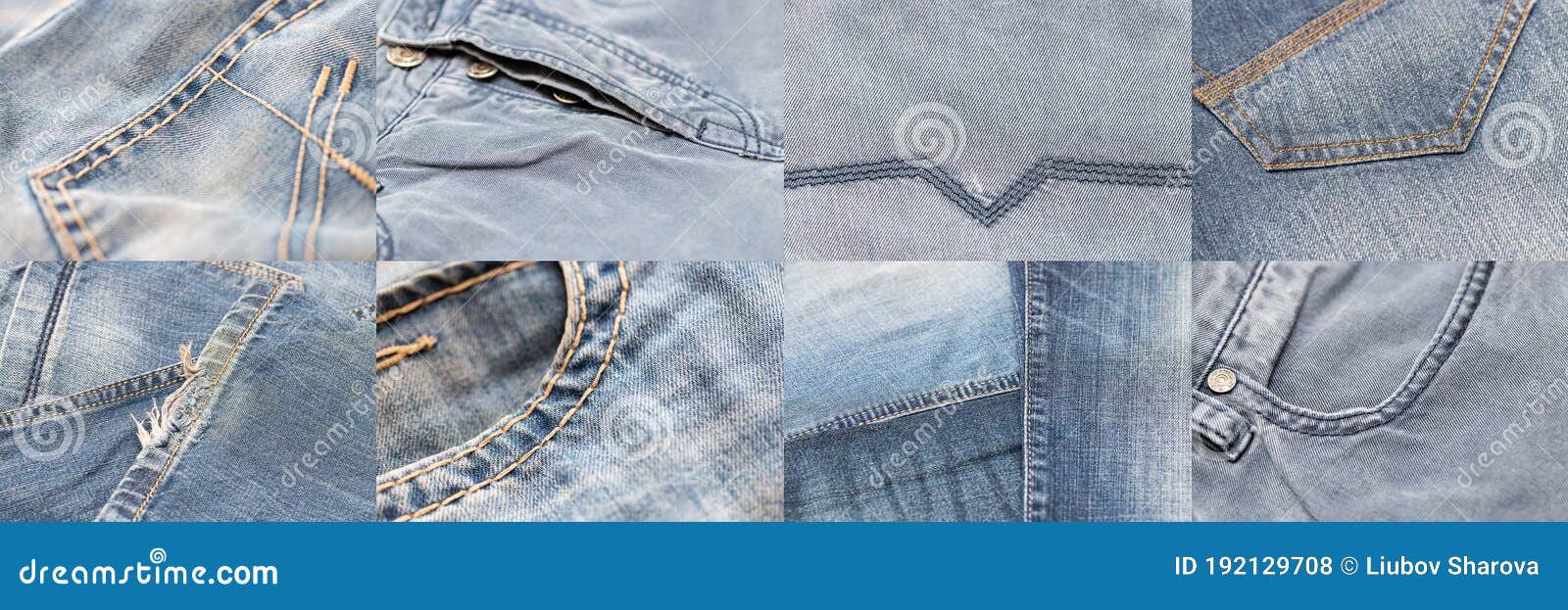 Collage of Different Jeans Texture. Clothes Collage Stock Photo - Image ...