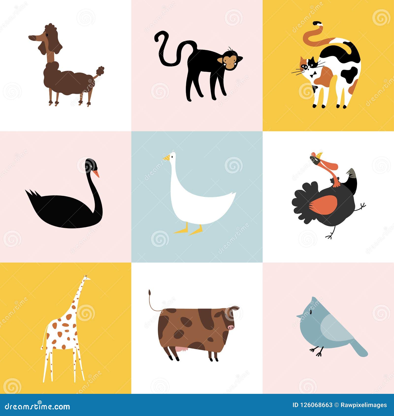 Collage Of Animals From Noahs Ark Featuring A Diverse Array Of Species ...