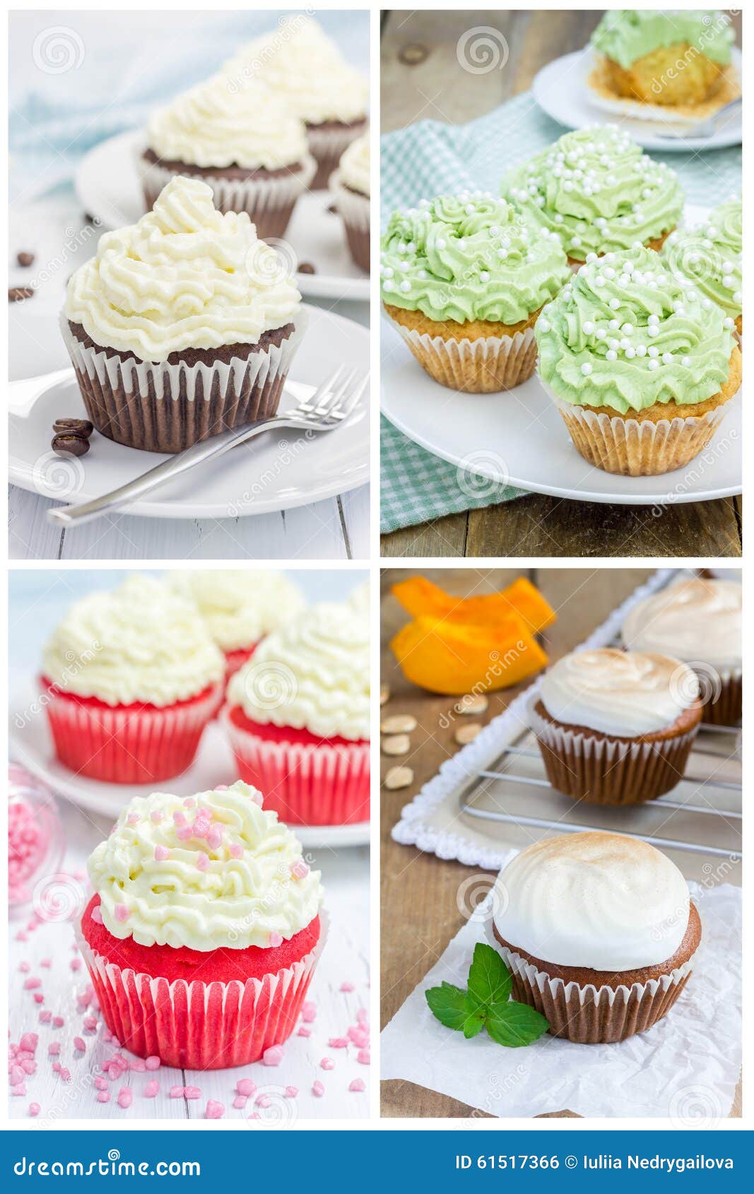 Collage with Different Kinds of Cupcakes Stock Photo - Image of cheese ...
