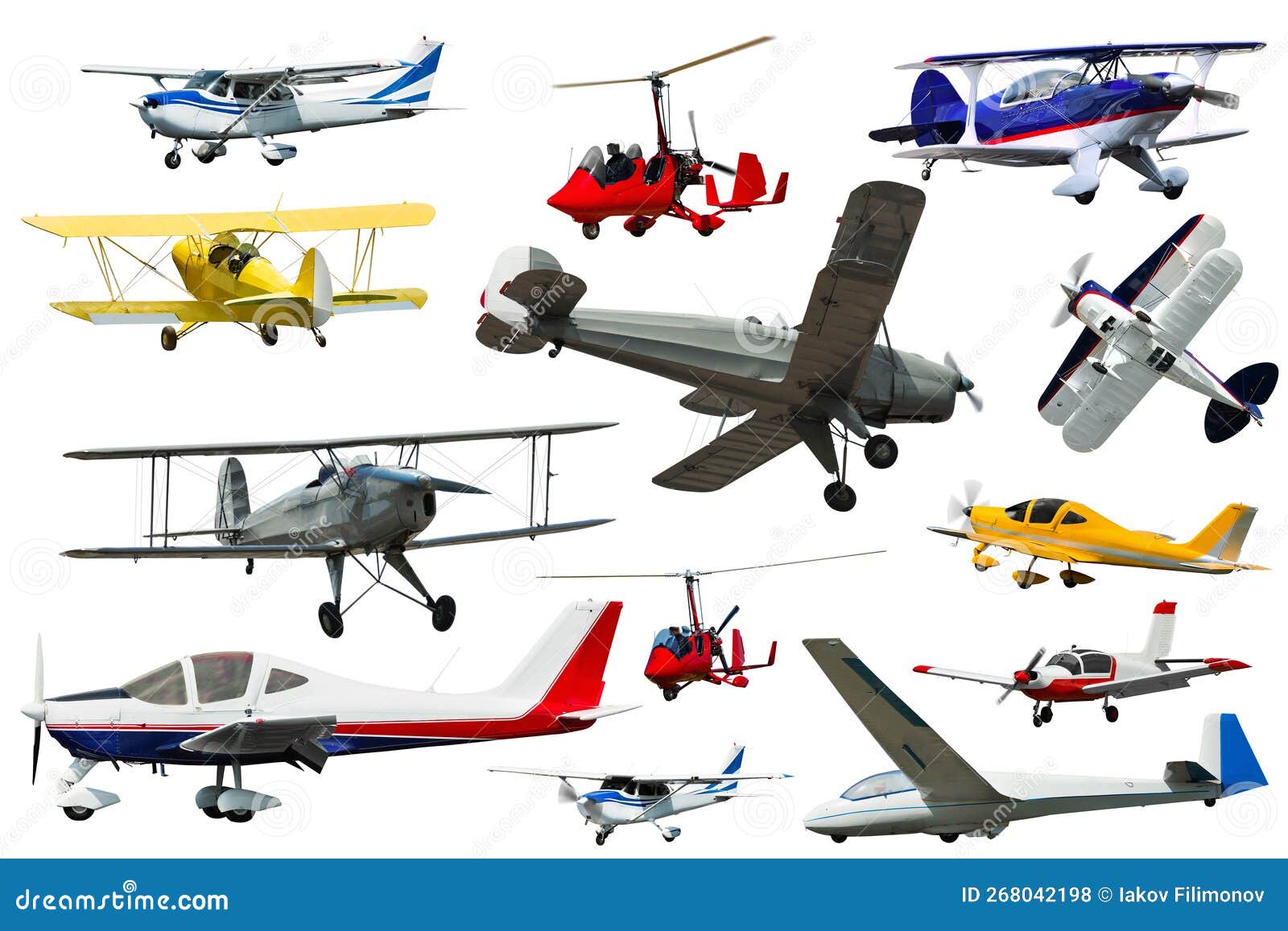 Collage of Different Modern Airplanes Stock Photo - Image of aerial ...