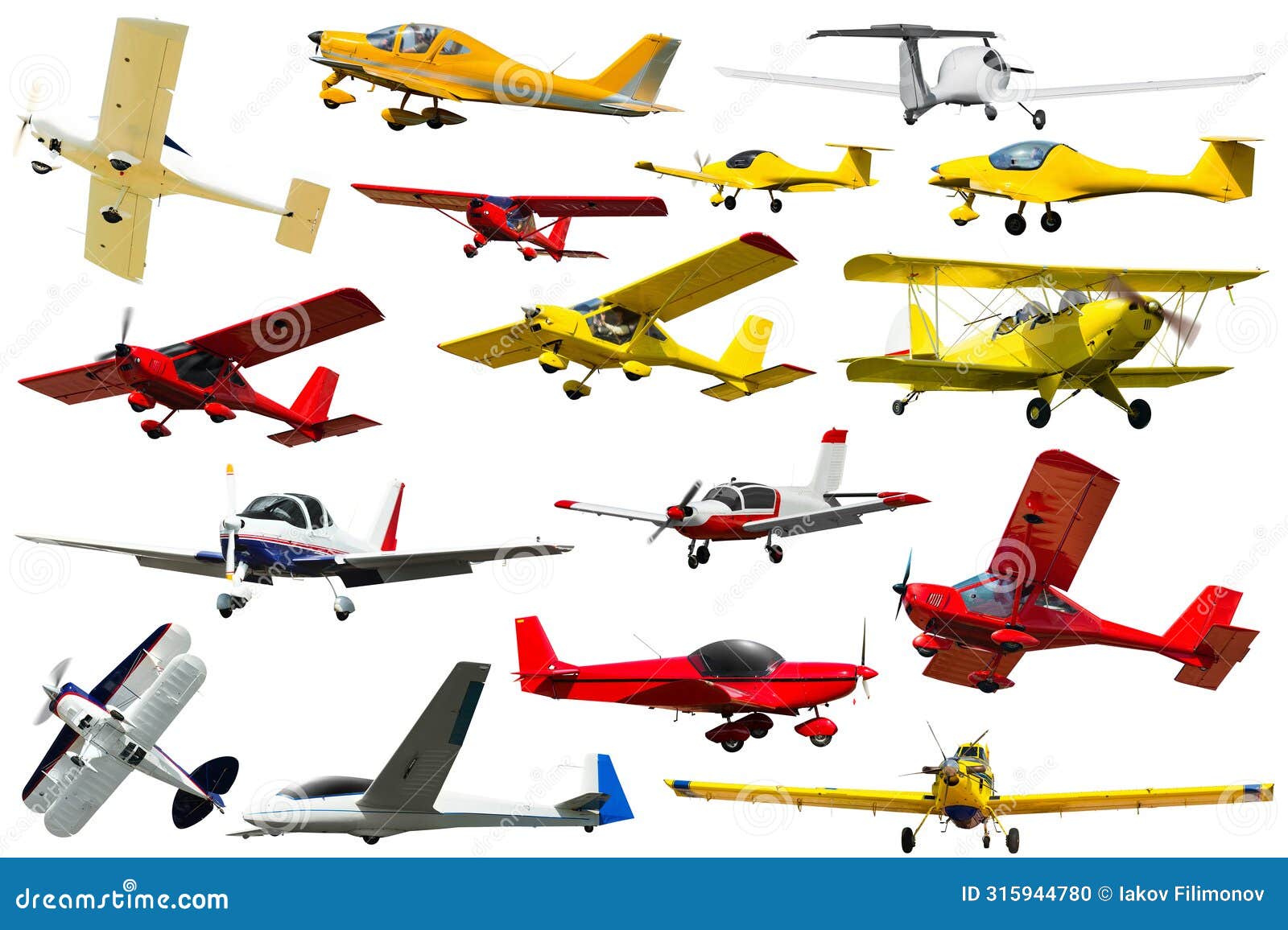Collage of Different Modern Airplanes Stock Photo - Image of ...