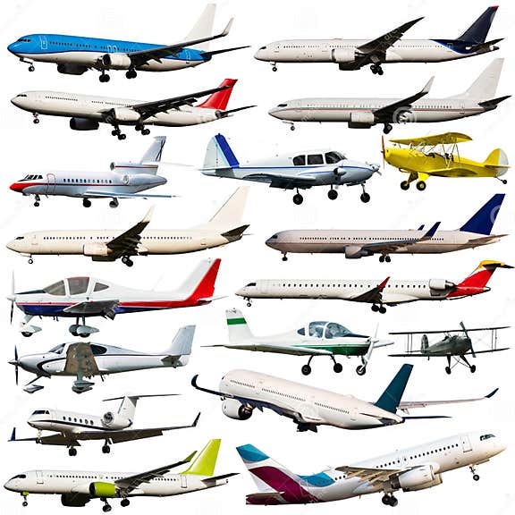 Collage of Different Modern Airplanes Stock Image - Image of plane ...