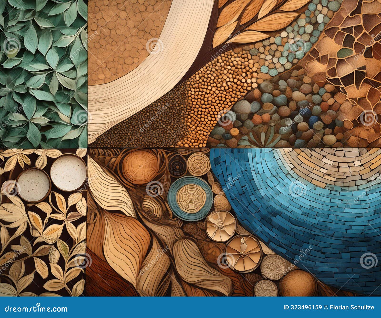 A Collage Of Different Natural Earth Textures Mixed In Beautiful ...