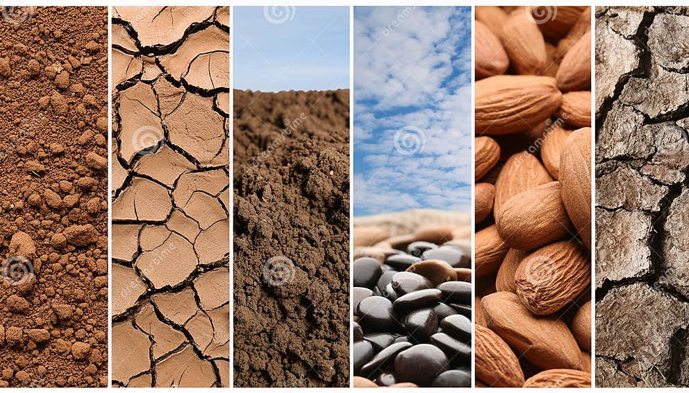 A Collage of Different Natural Earth Textures Mixed in Beautiful ...