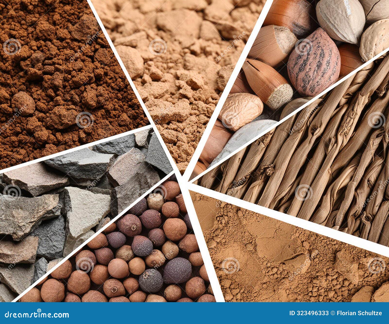 A Collage of Different Natural Earth Textures Mixed in Beautiful ...