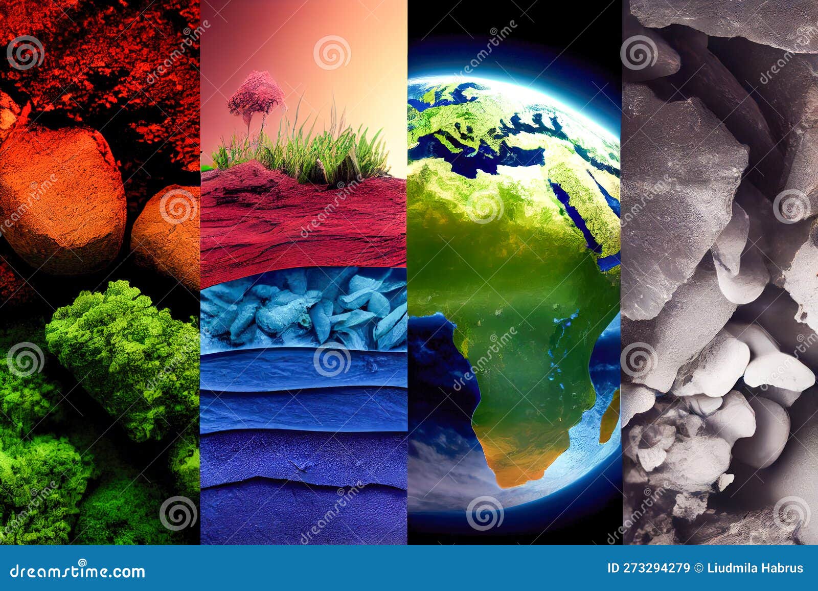 Collage Different Natural Earth Textures Mixed. Generative AI ...