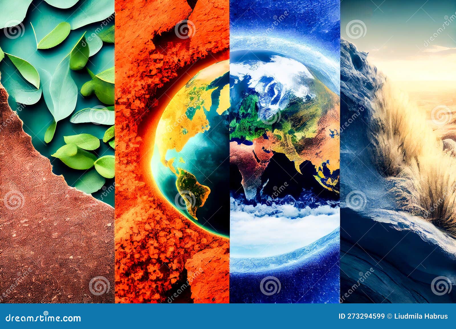 Collage Different Natural Earth Textures Mixed. Generative AI ...