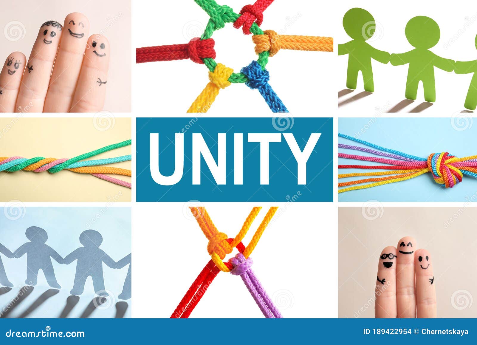 Collage with Photos. Concept of Unity and Support Stock Photo - Image ...