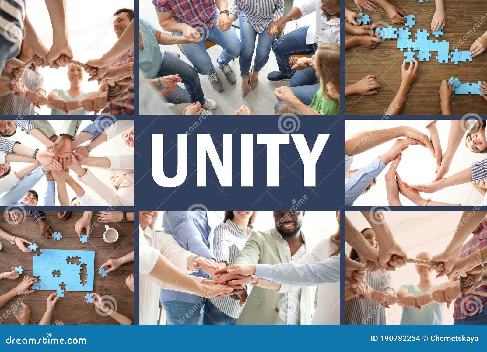 Collage with Photos. Concept of Unity and Support Stock Photo - Image ...
