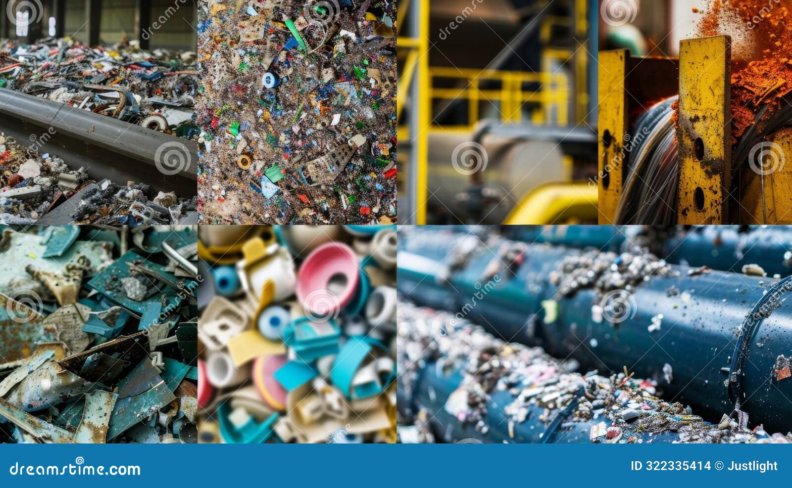 A Collage of Different Recycling Processes Taking Place at a Solar ...