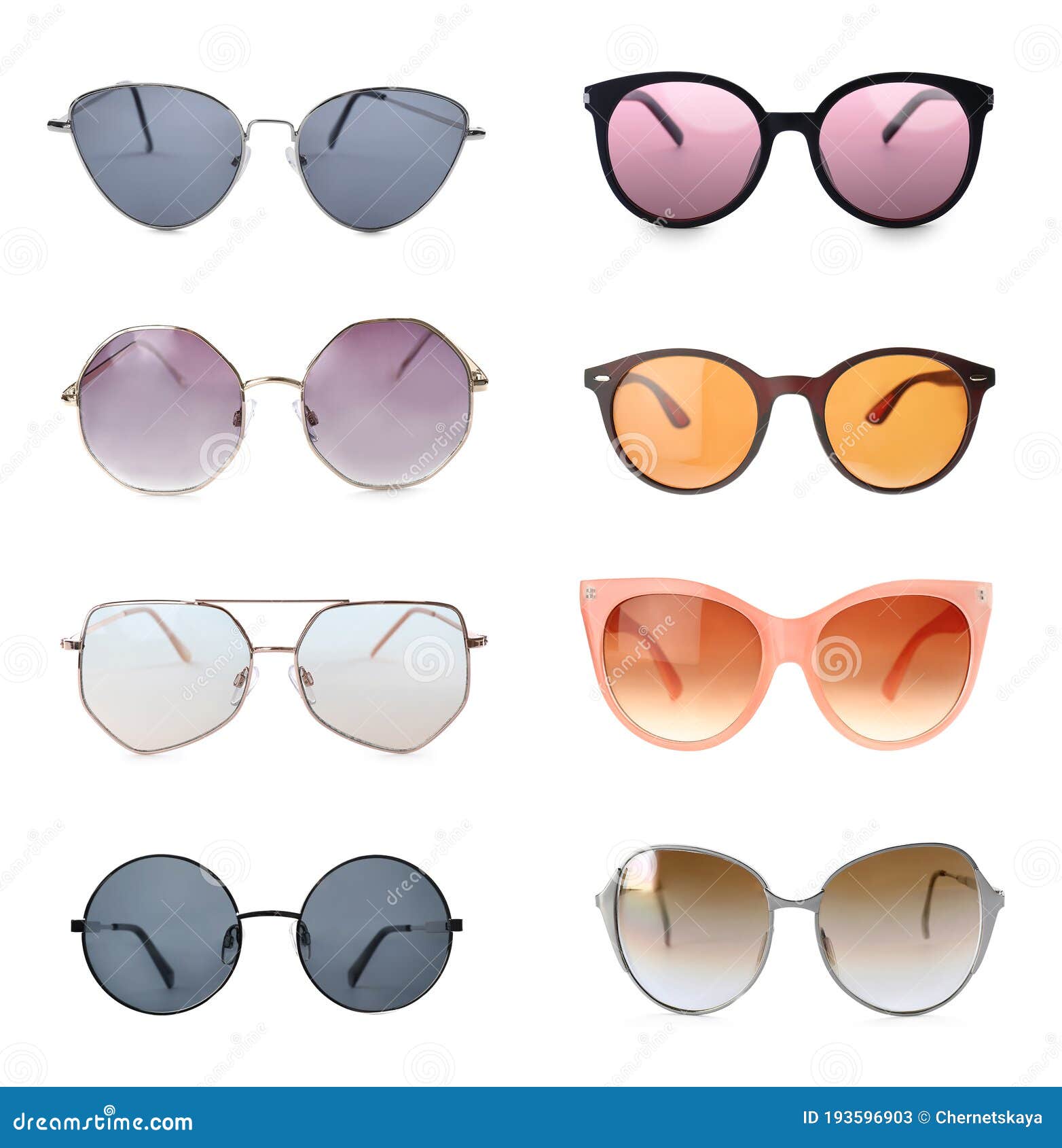 Collage with Different Stylish Sunglasses on Background Stock Image ...