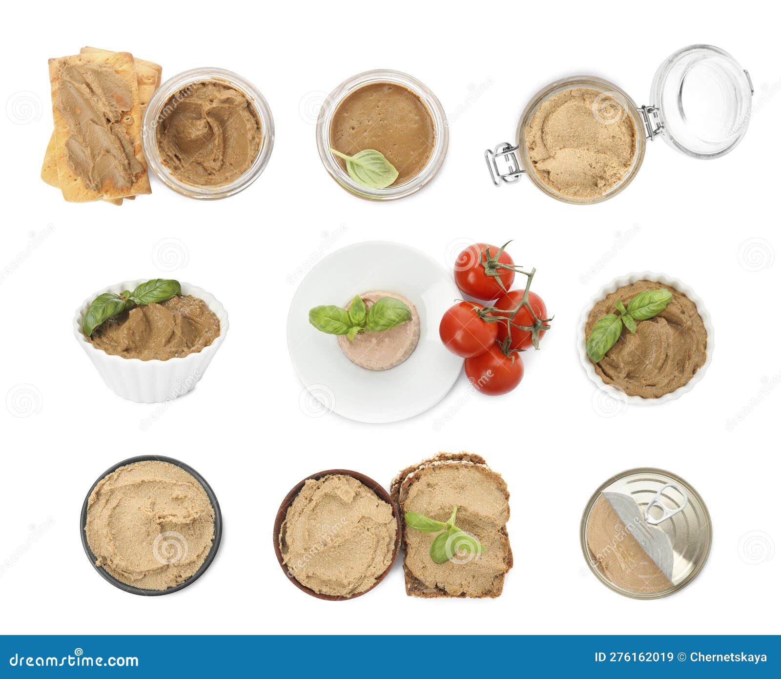 Collage with Different Tasty Pates on White Background Stock Image ...
