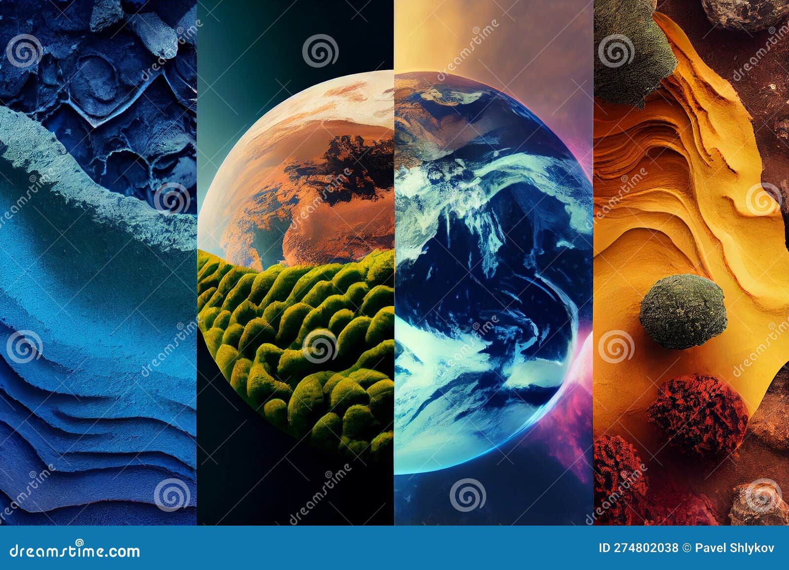 Collage of Different Types of Earth Textures. Stock Photo - Image of ...