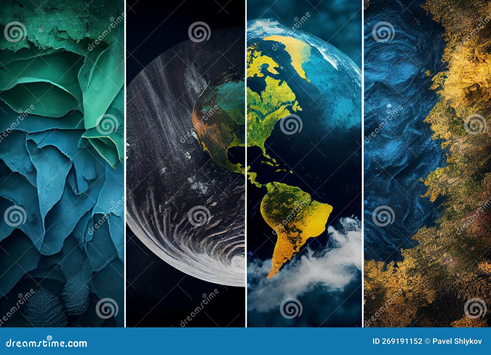 Collage of Different Types of Earth Textures. Stock Illustration ...
