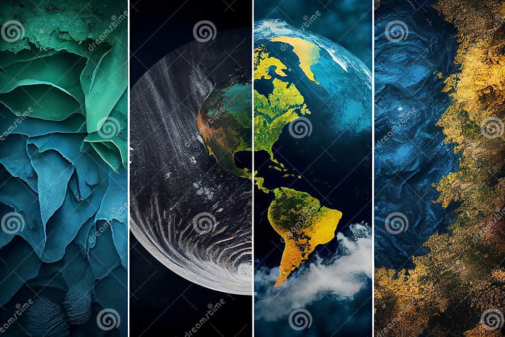 Collage of Different Types of Earth Textures. Stock Illustration ...