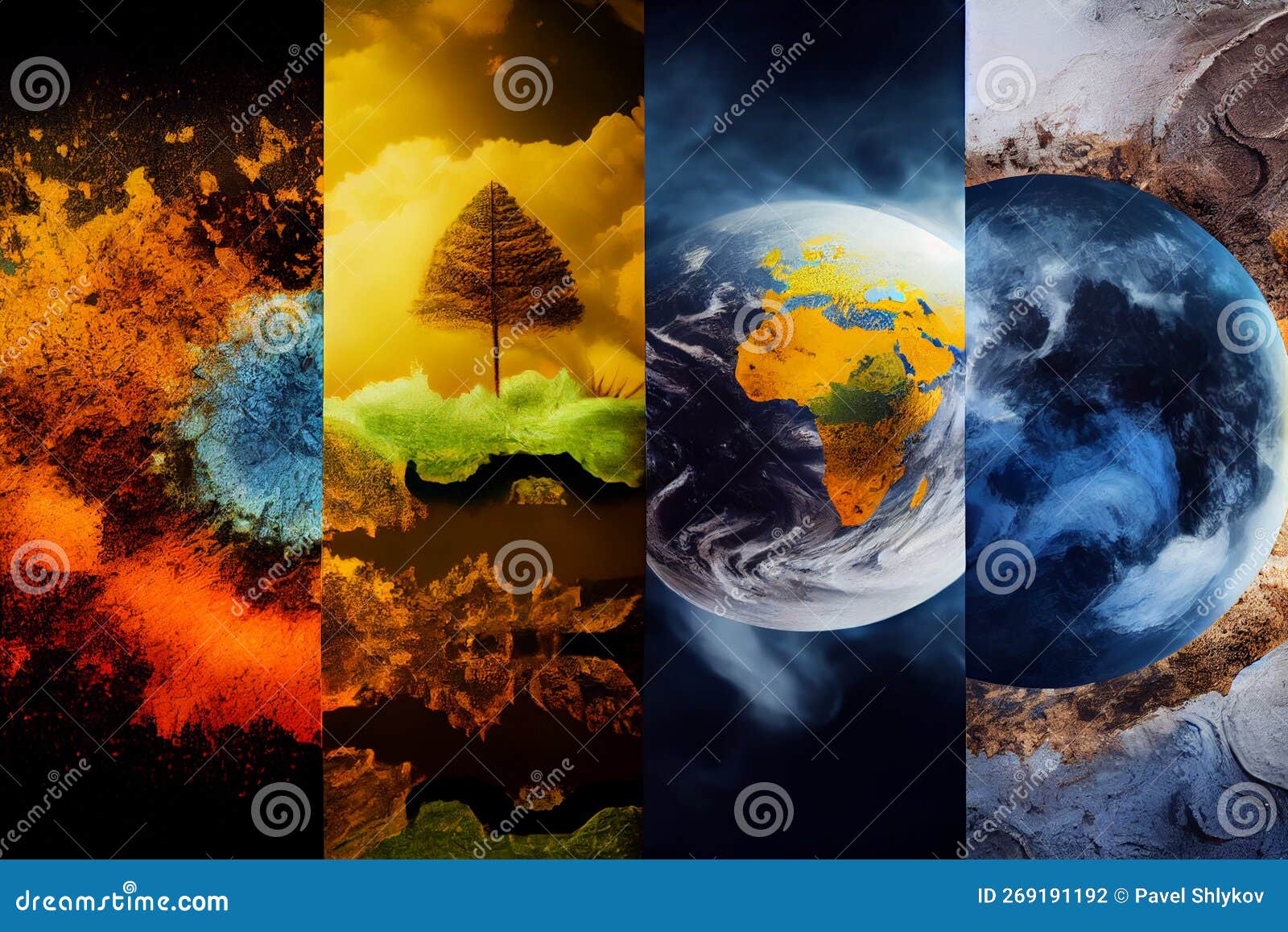 Collage of Different Types of Earth Textures. Stock Illustration ...
