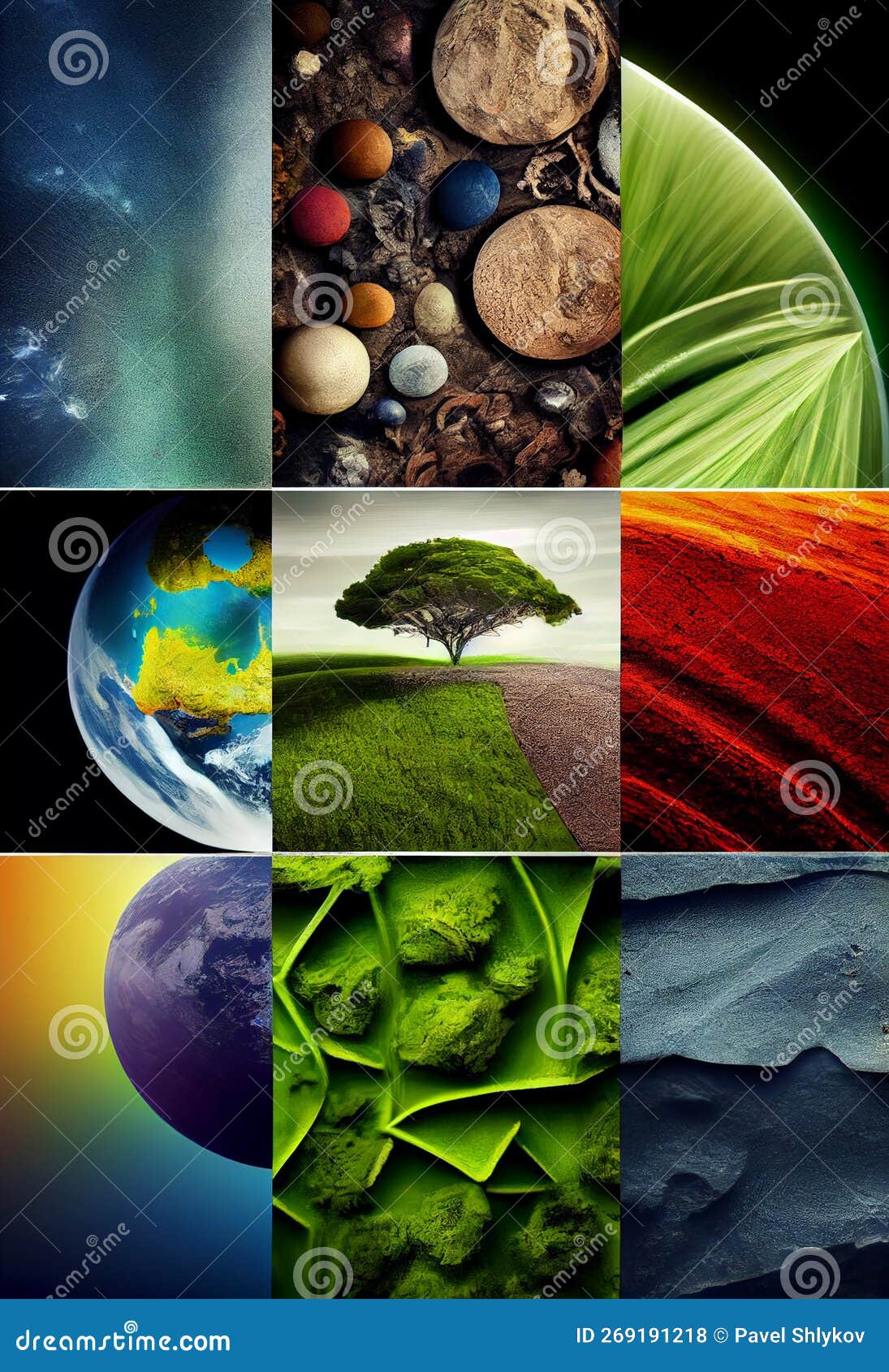 Collage of Different Types of Earth Textures. Stock Illustration ...