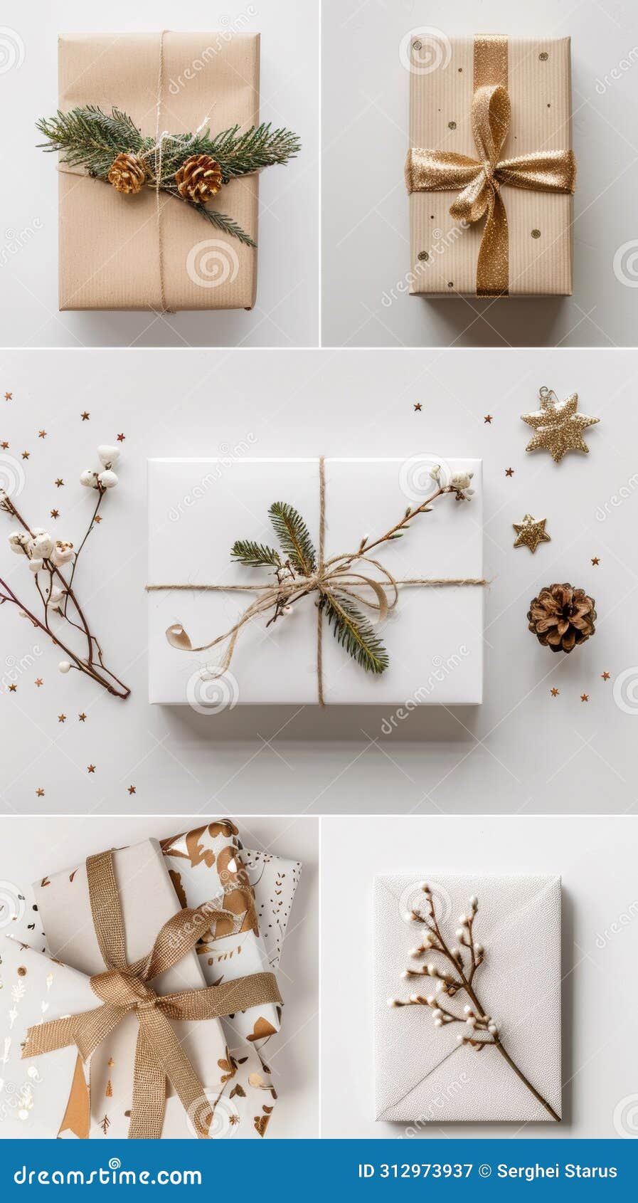 A Collage of Different Types of Presents with Twigs and Branches, AI ...