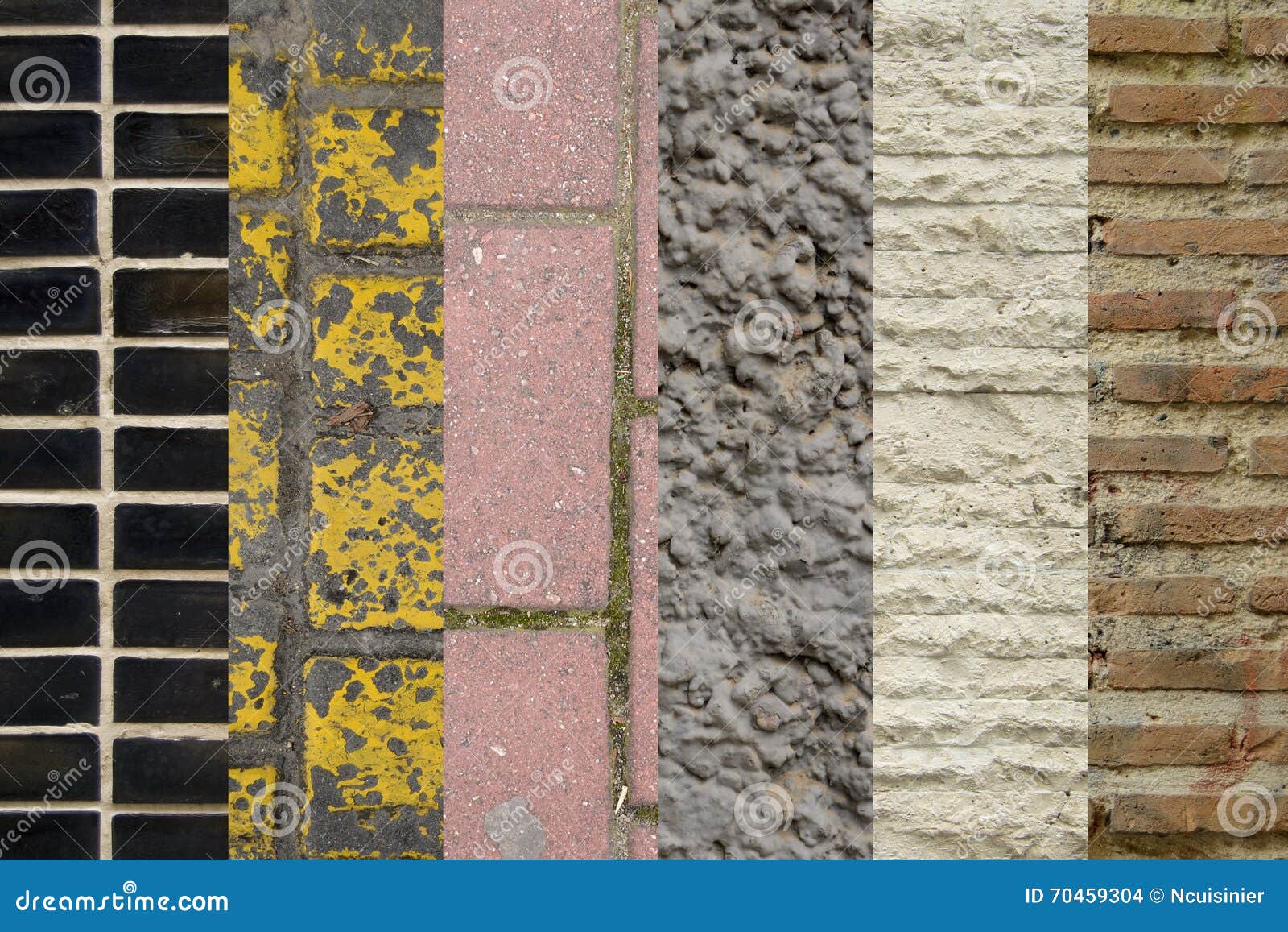 Collage of Different Wall and Floor Materials, Vertical Stripes Stock ...