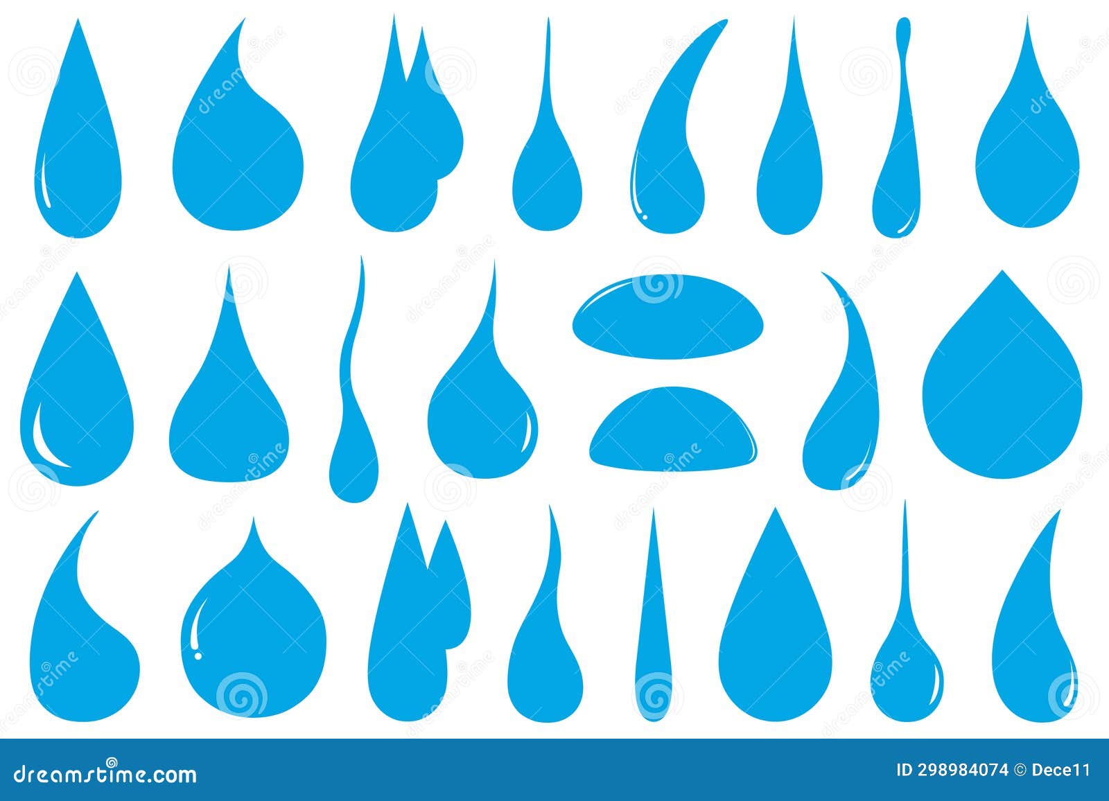 Collage of Different Water Drops Stock Vector - Illustration of blue ...