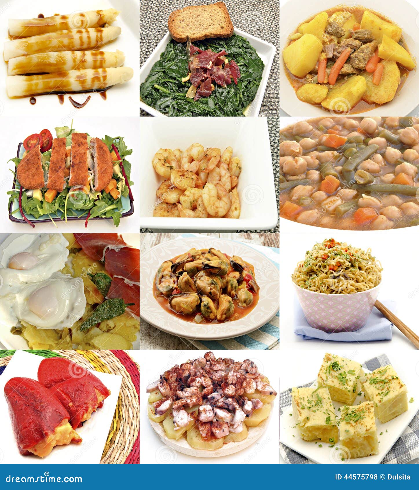 Collage of dishes cooked stock photo. Image of menu, breaded - 44575798