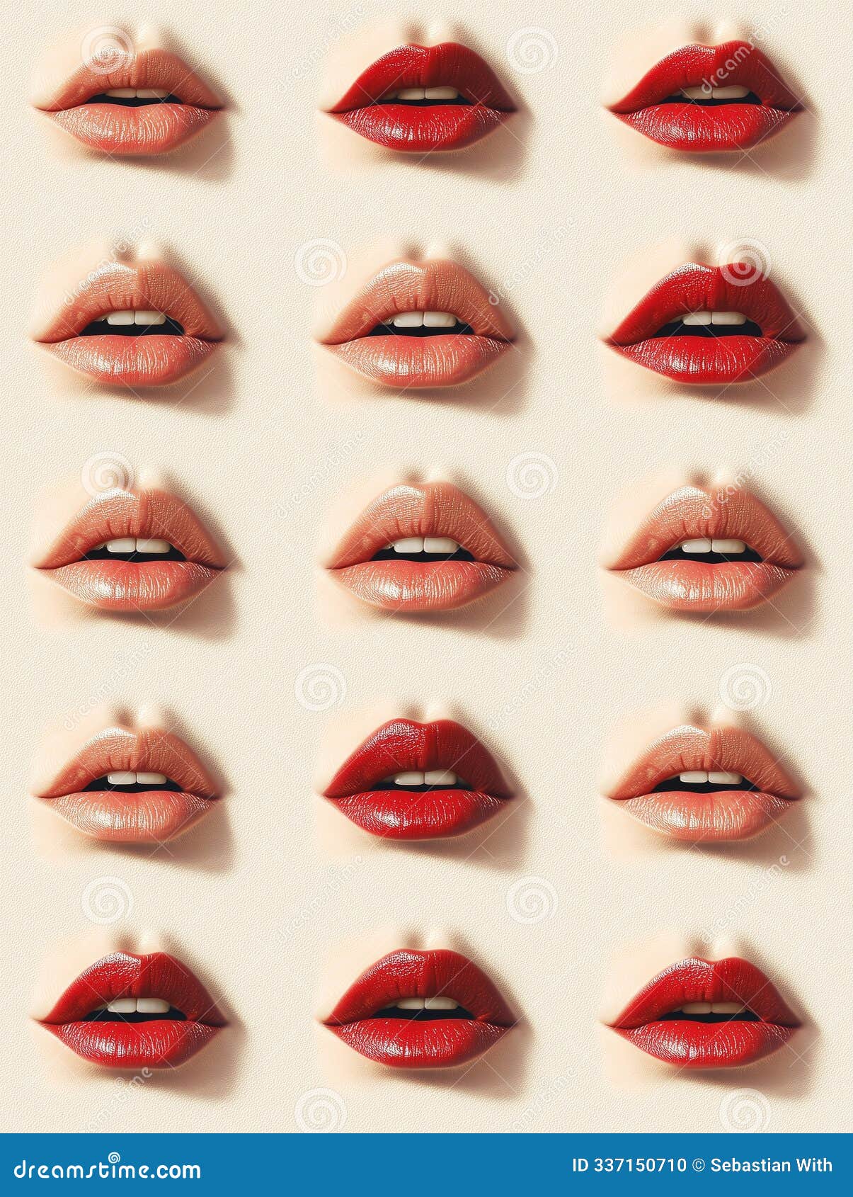 A Collage of Diverse Lip Colors Showcasing Various Shades and Textures ...