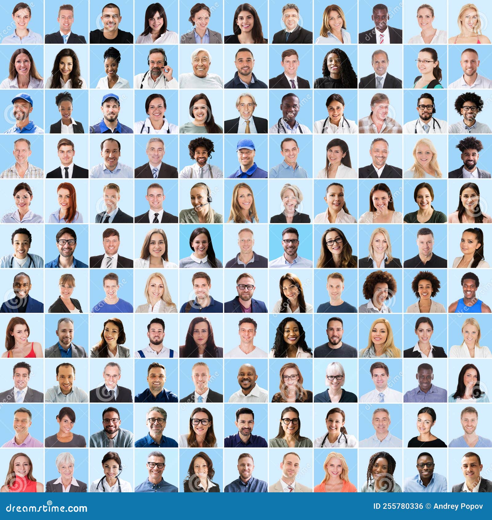 Collage of Diverse Multi-ethnic Stock Photo - Image of faces, group ...