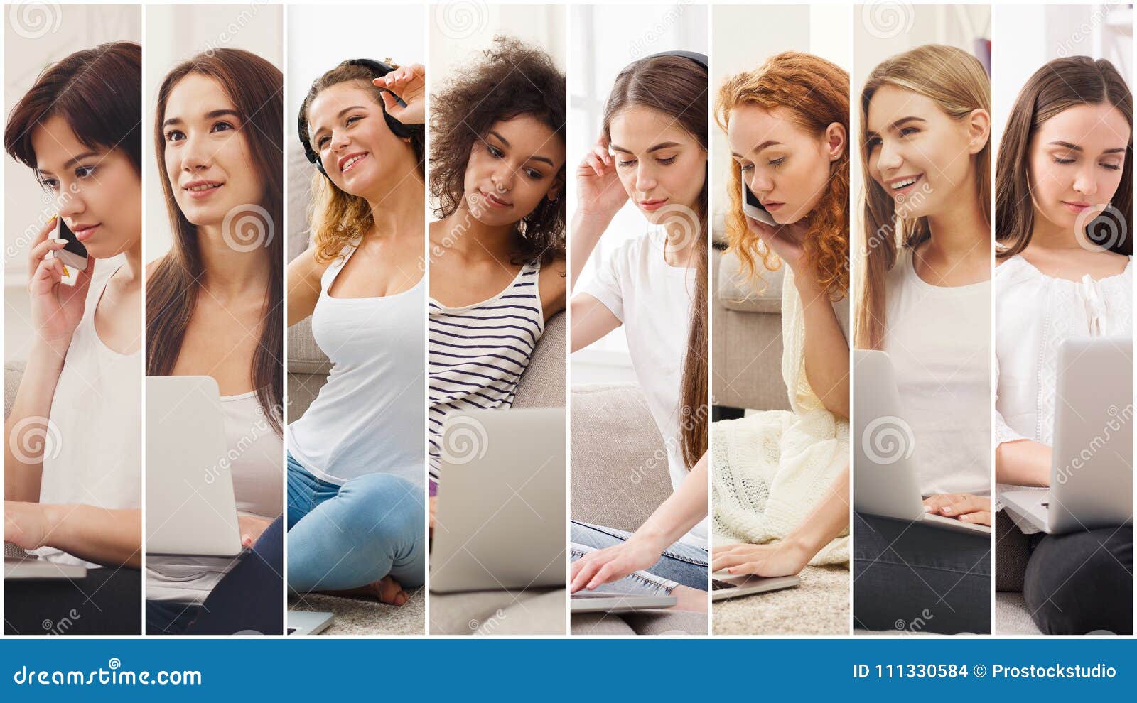 Collage Of Smiling Portraits Of Mixed Age Group Positive Facial Human