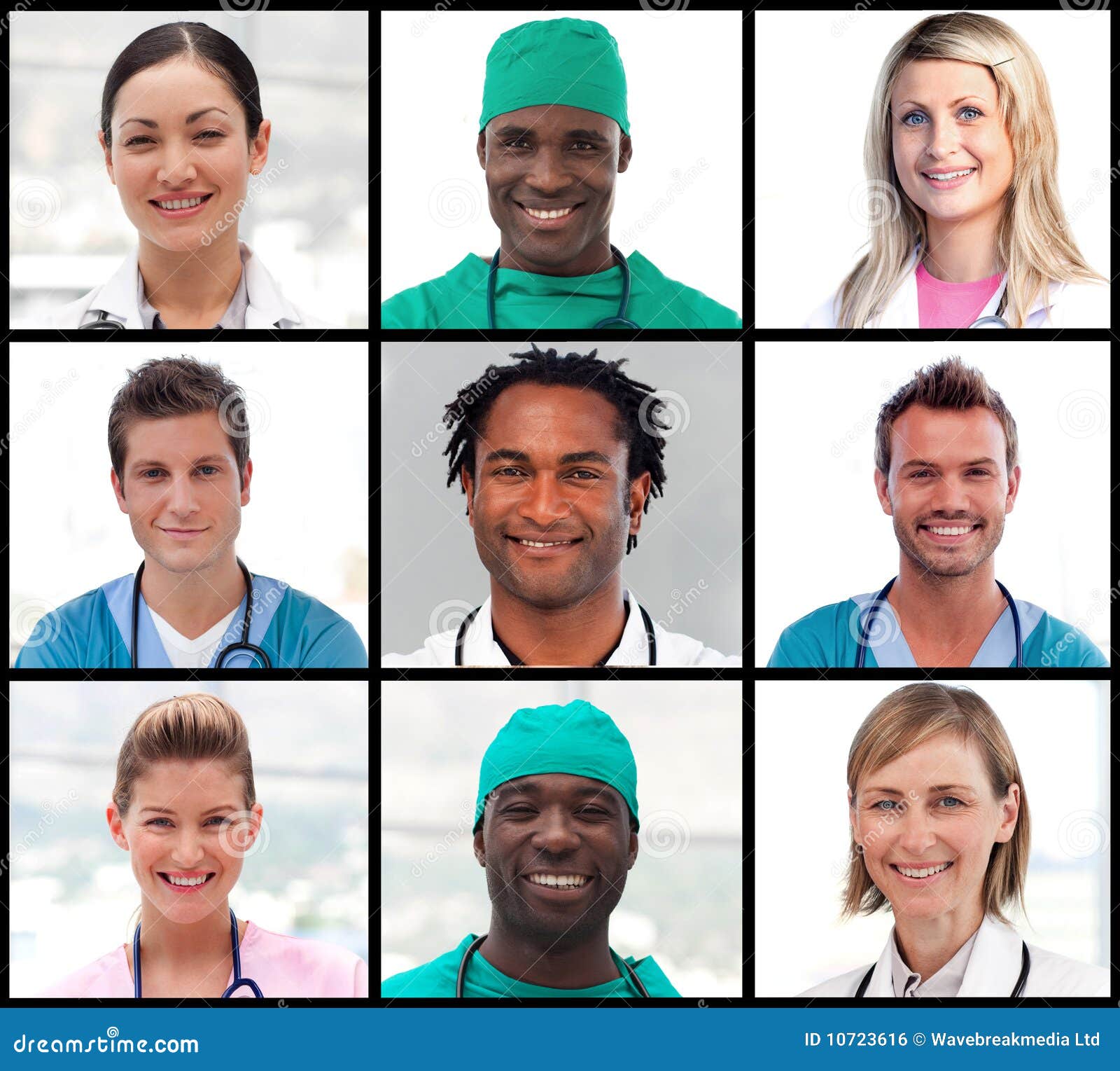 Collage of Doctors Portraits Smiling at the Camera Stock Photo - Image ...