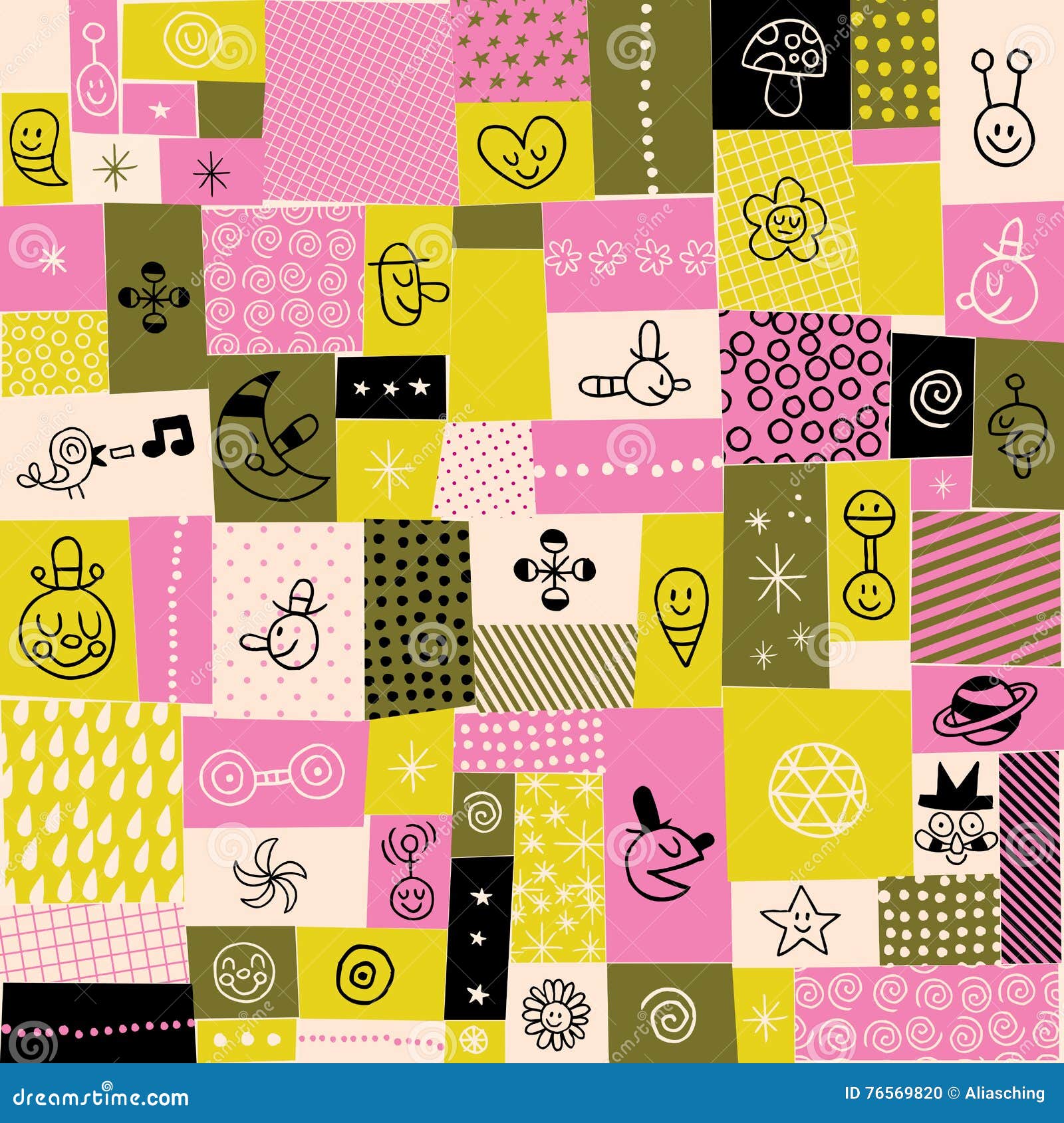 Collage Doodle Background Cartoon Vector | CartoonDealer.com #32689871