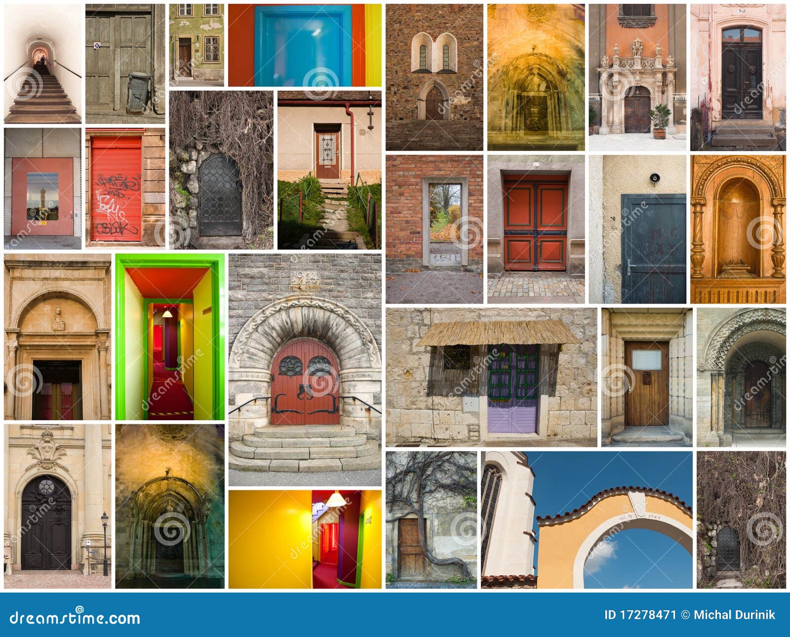 Collage of doors stock image. Image of collage, door - 17278471