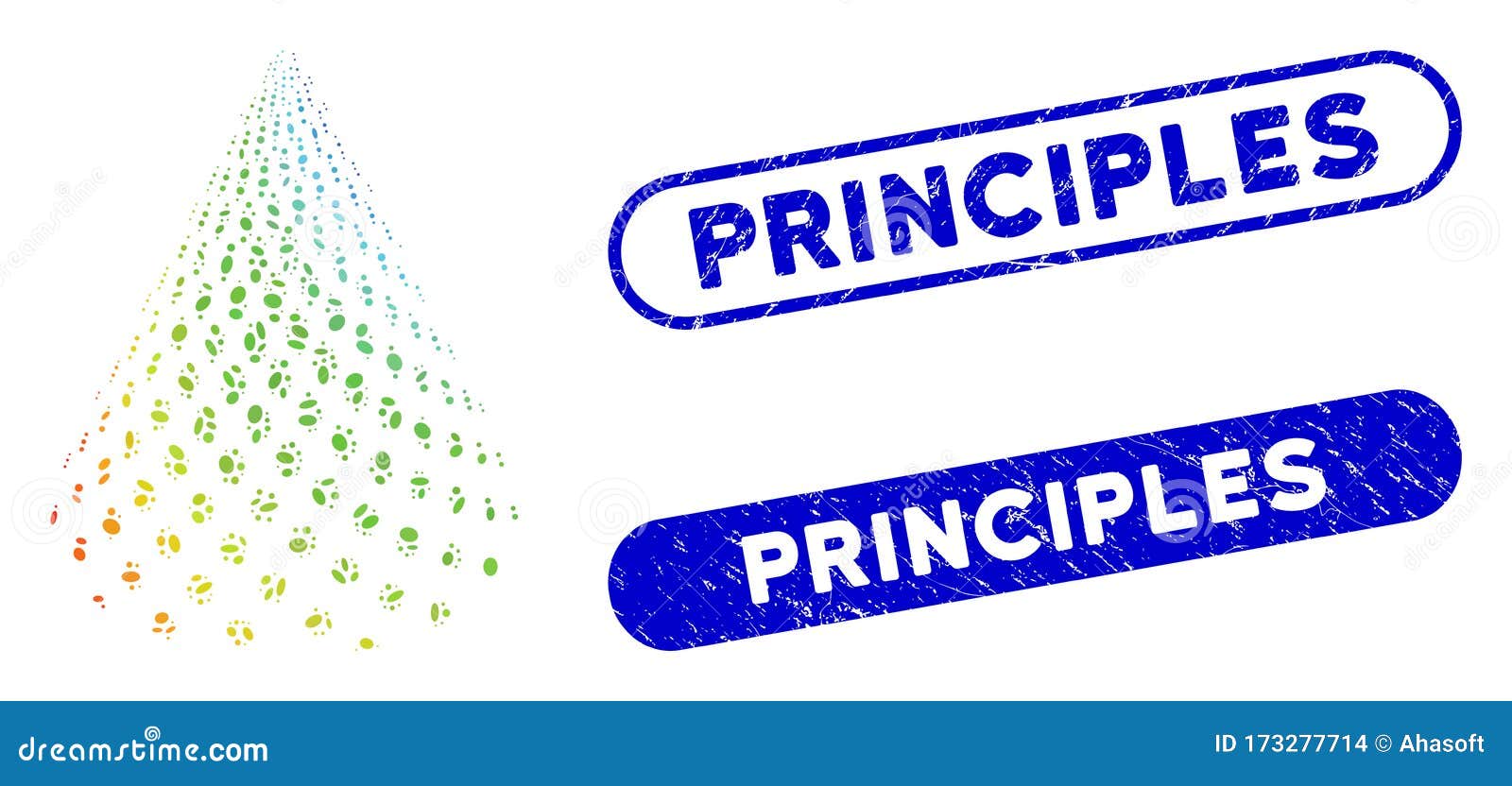 Principles Rubber Stamp Isolated On White. Cartoon Vector ...