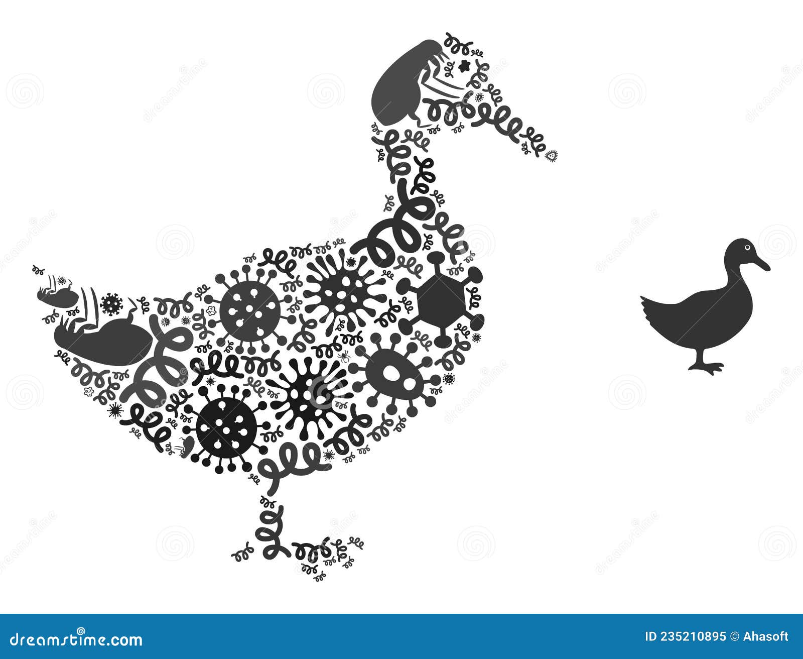 Collage Duck Icon of Infectious Microbes Stock Vector - Illustration of ...